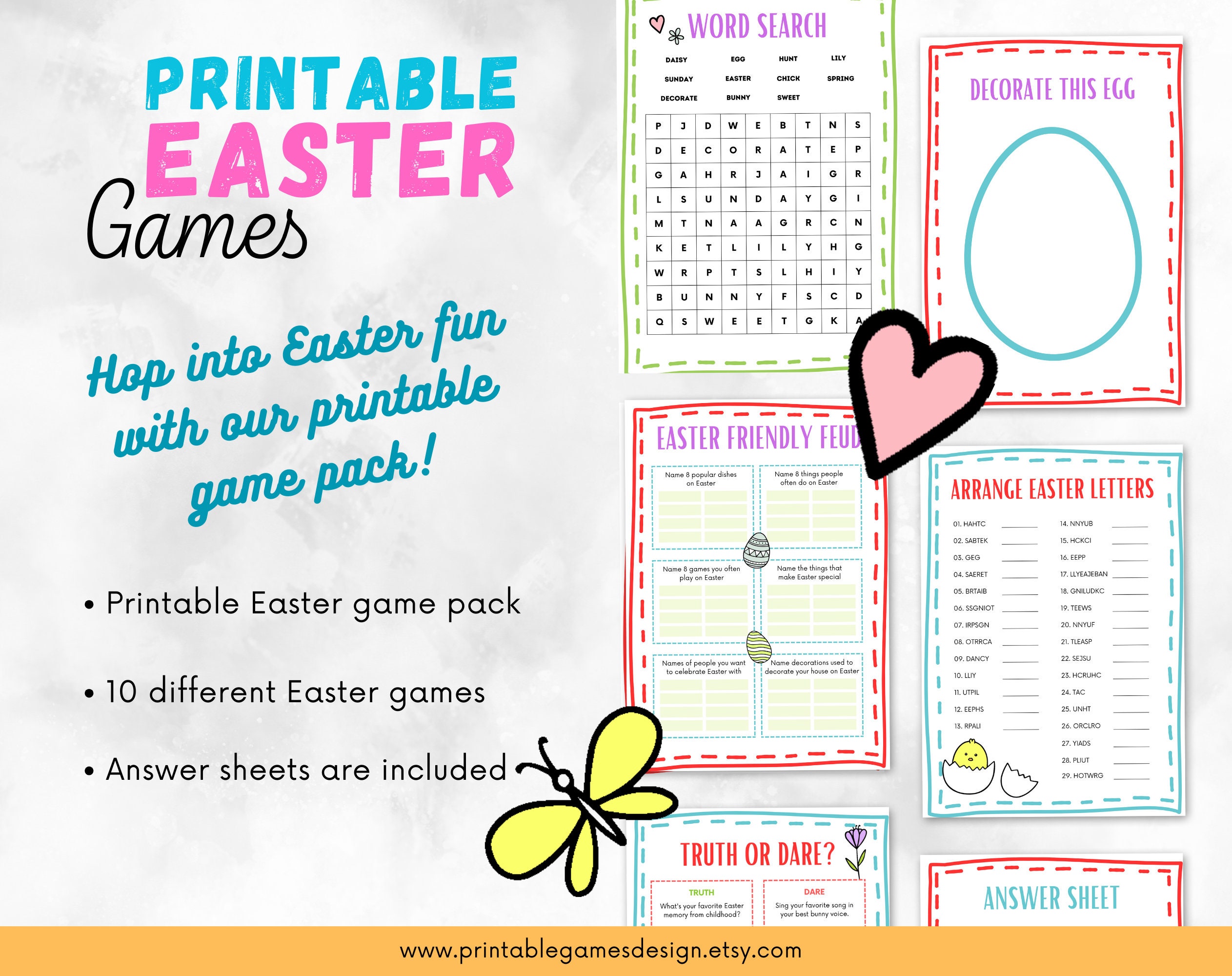 Printable Easter Games Printable Games Instant Download Easter Games ...