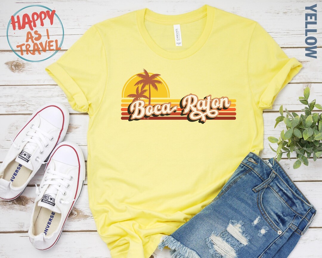 Retro Summer Clothing 70s 80s Style Boca Raton, Florida Tshirt, Boca ...