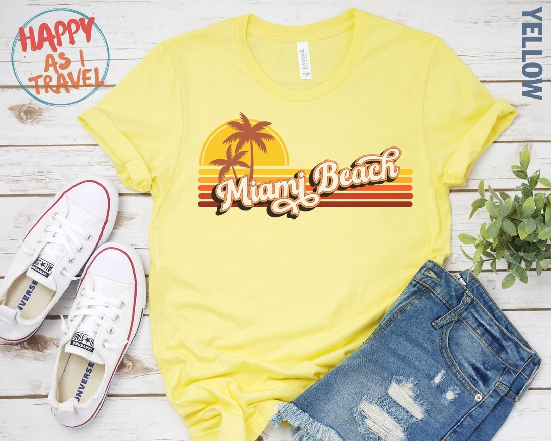 Retro Summer Clothing 70s 80s Style Miami Beach, Florida Tshirt, Miami ...