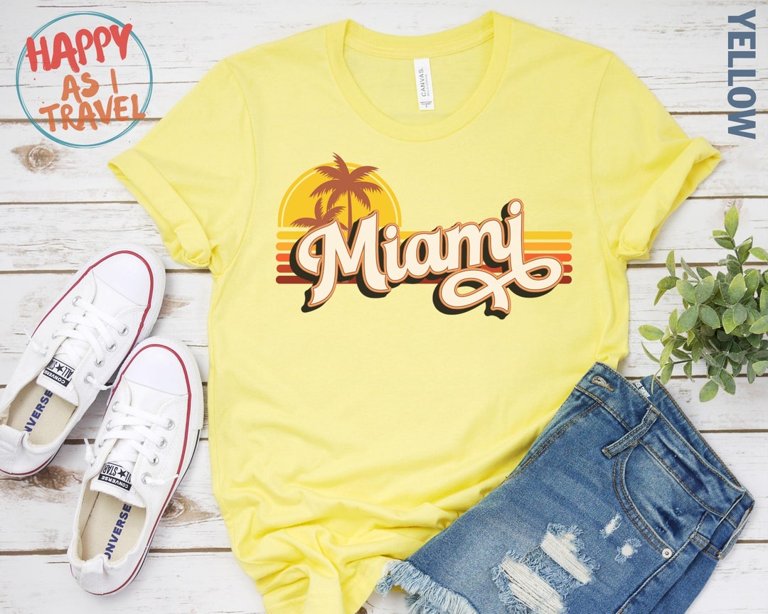 Retro Miami Beach T-shirt: 70s 80s Style, Distressed Print - Etsy