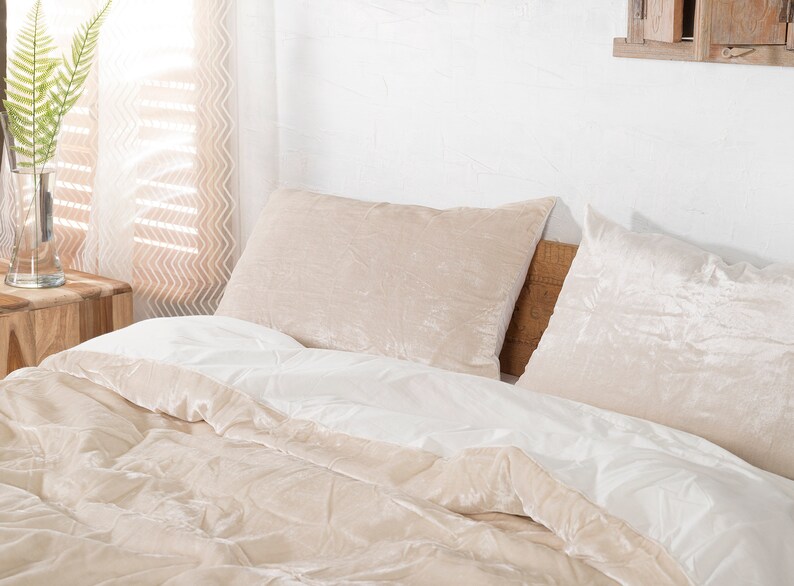 Ivory Velvet Duvet Cover Comforter Cover Full UO Bedding - Etsy