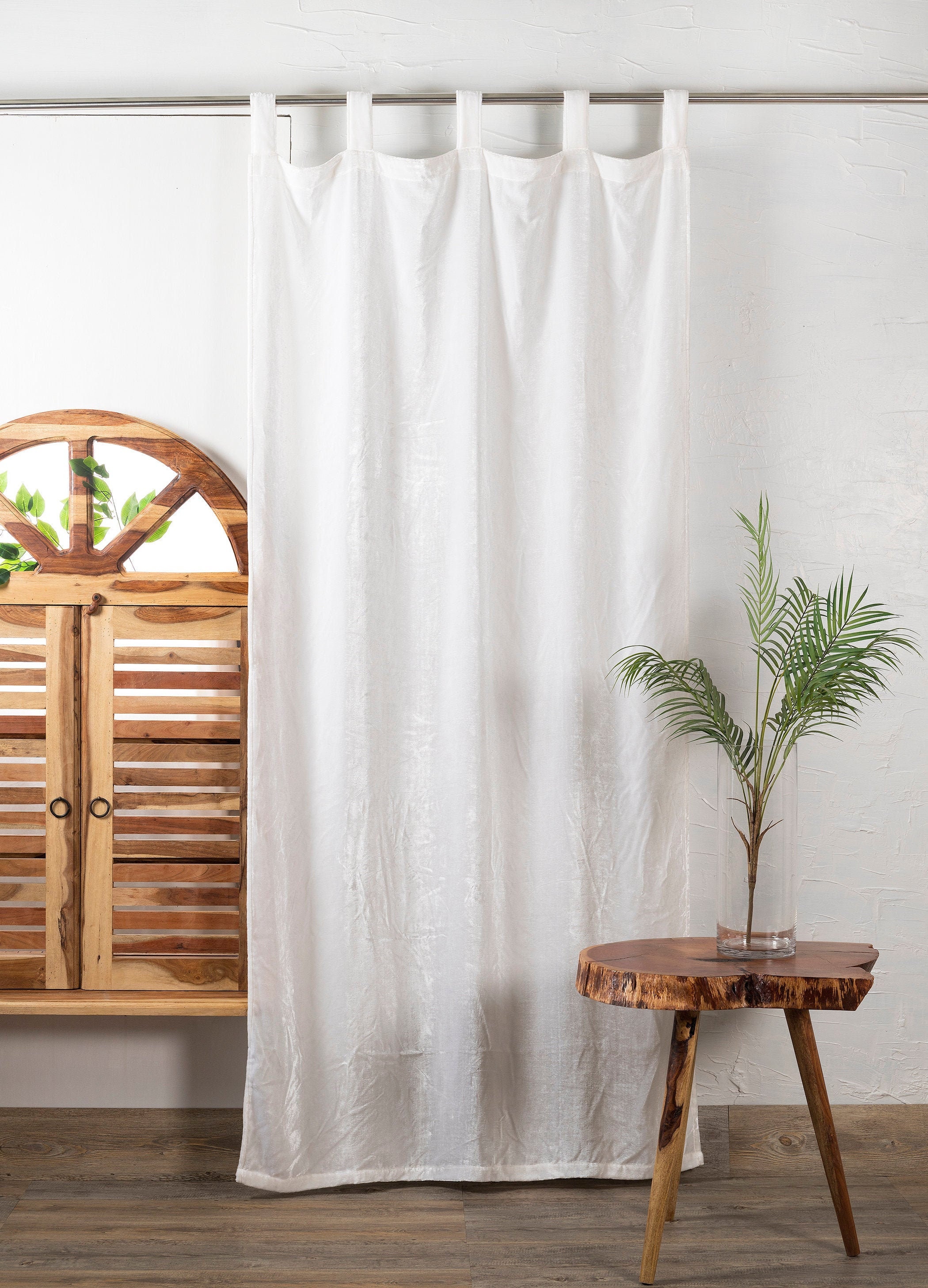 Luxus samt Vorhang weiß samt Vorhang Boho Boho Fenster Vorhang | Etsy