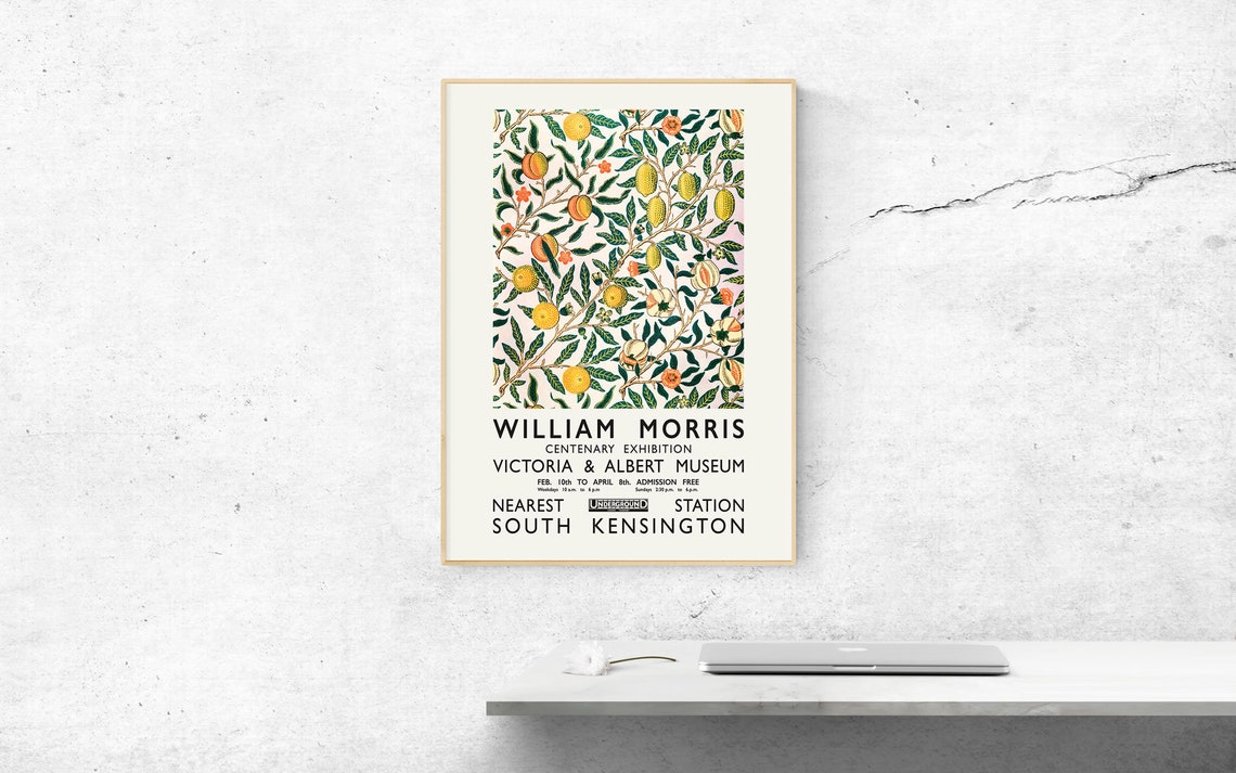 Printable Wall Art William Morris Exhibition Poster Graphic | Etsy