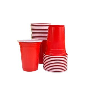 Red Disposable Party Cup - 100 Cups Set (beer Pong) - 12oz - Christmas ...