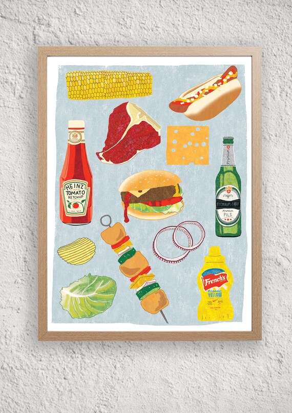 BARBEQUE PRINT | Etsy