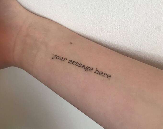 8 CUSTOM Temporary Tattoos Personalised Message | Etsy UK