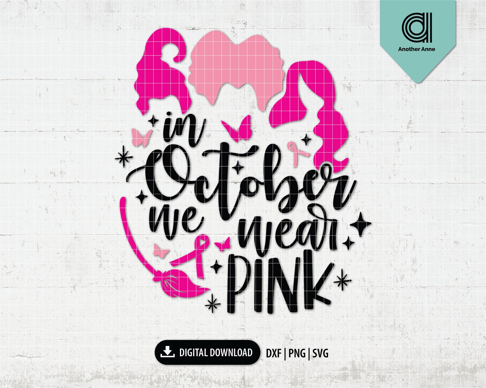 Hocus Pocus October We Wear Pink Svg Witches Breast Cancer - Etsy