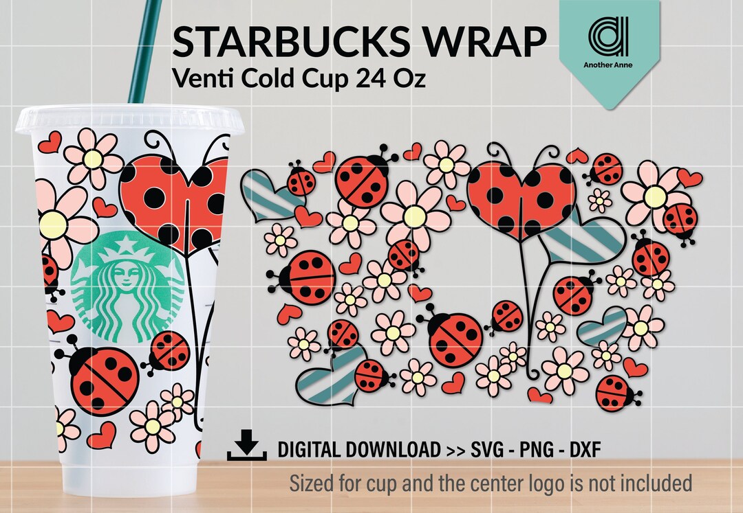 Ladybug Spring Floral SVG for Venti Cold Cup Wrap | Ladybirds Lovebug ...