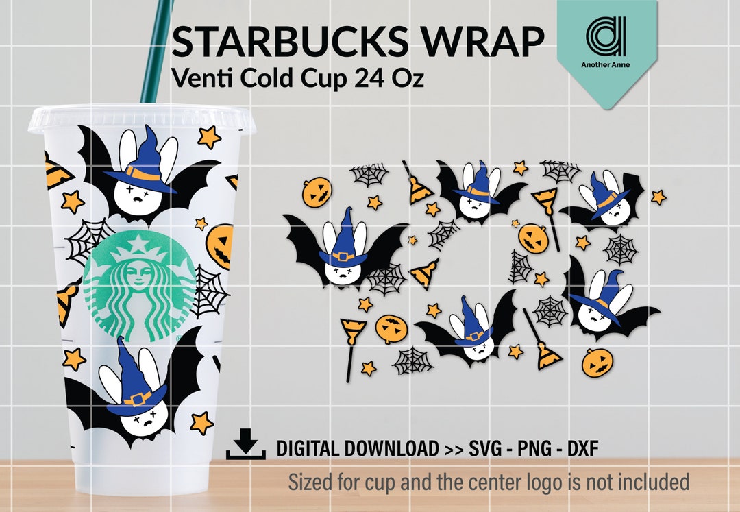 Cute Halloween SVG for Venti Cold Cup Wrap Spooky Bunny Bat SVG DIY ...