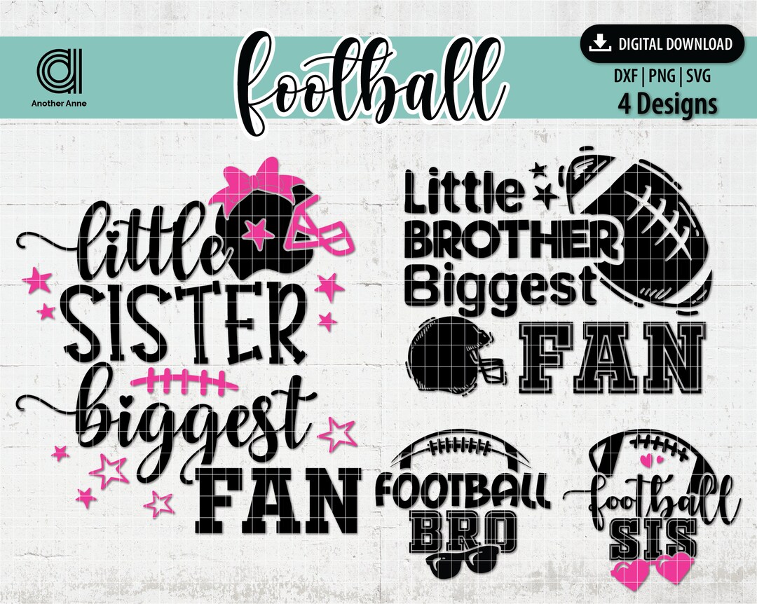 Football Sister and Brother Svg Bundle | Football Svg Design Bundle ...