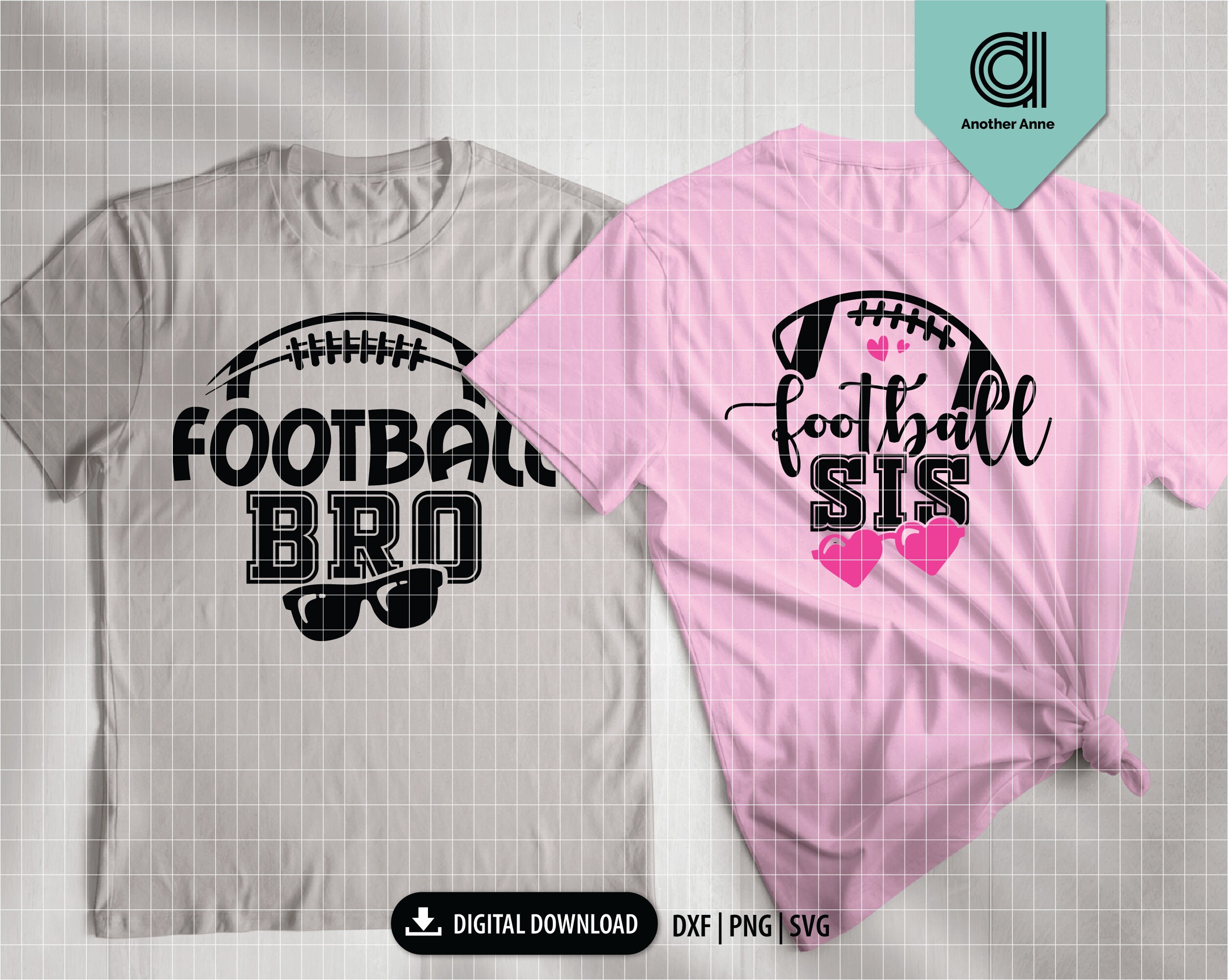 Football Sister and Brother Svg Bundle | Football Svg Design Bundle ...