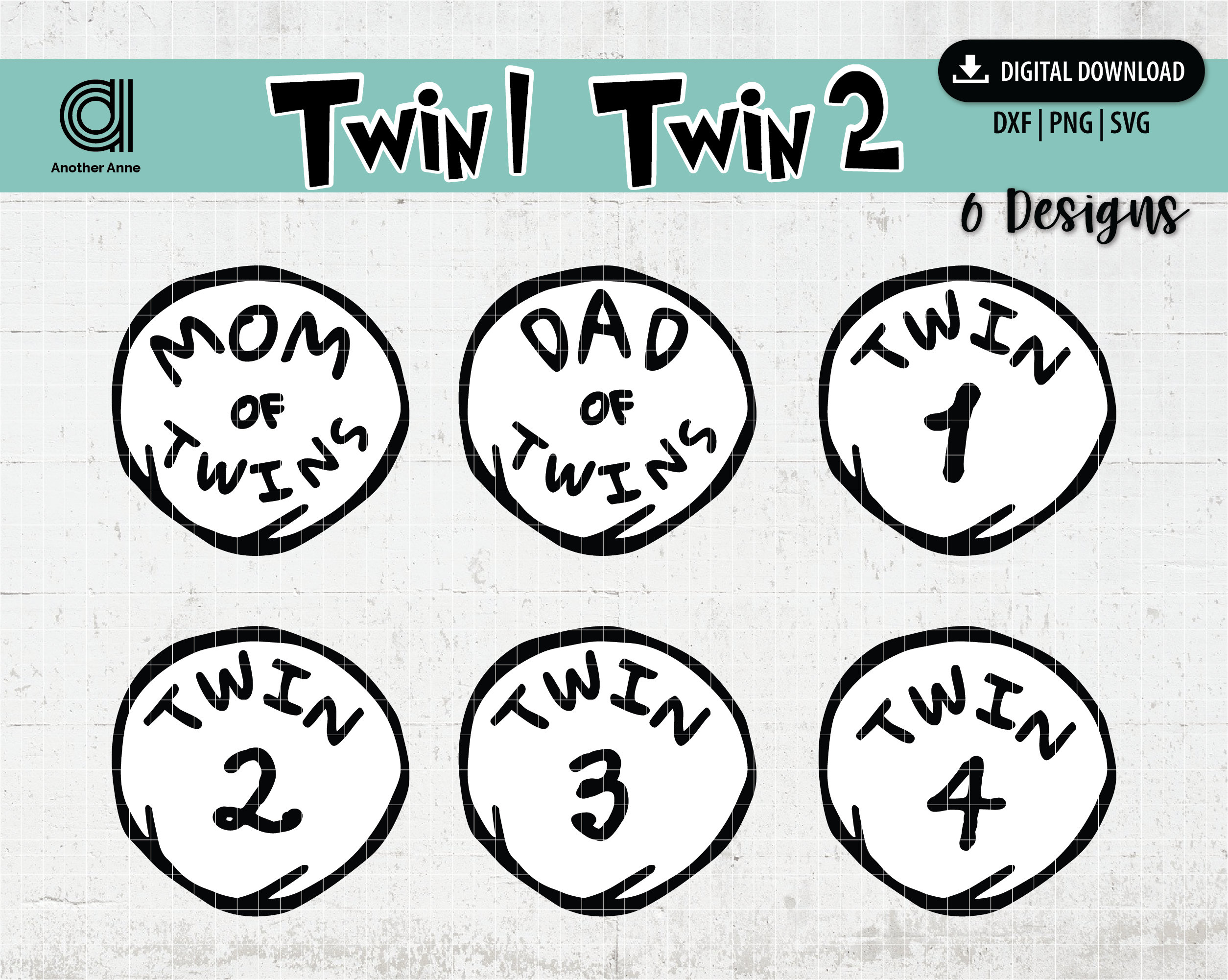 Twin 1 Twin 2 SVG | Mom and Dad of Twins SVG | Thing 1 and Thing 2 ...