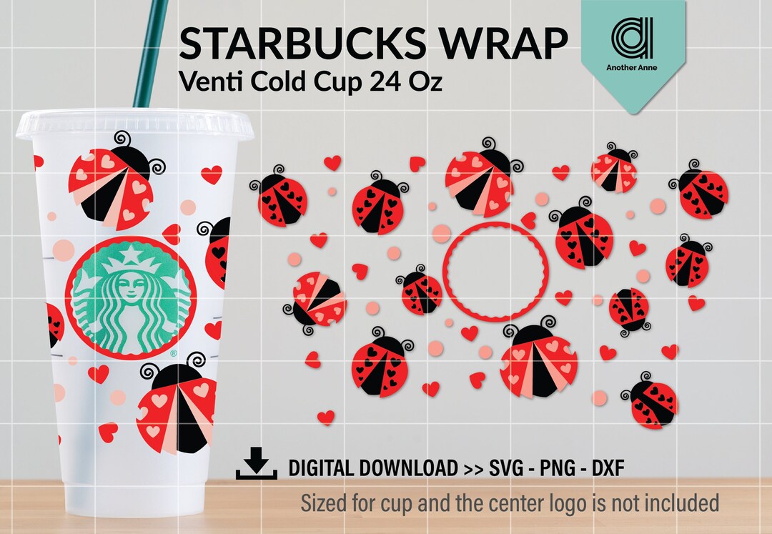 Ladybug SVG for Venti Cold Cup Wrap Love Bugs Ladybirds SVG Design for ...