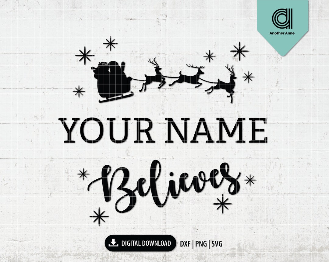 Santa Sleigh Monogram Svg Santa Claus Reindeer Dxf Christmas Svg ...