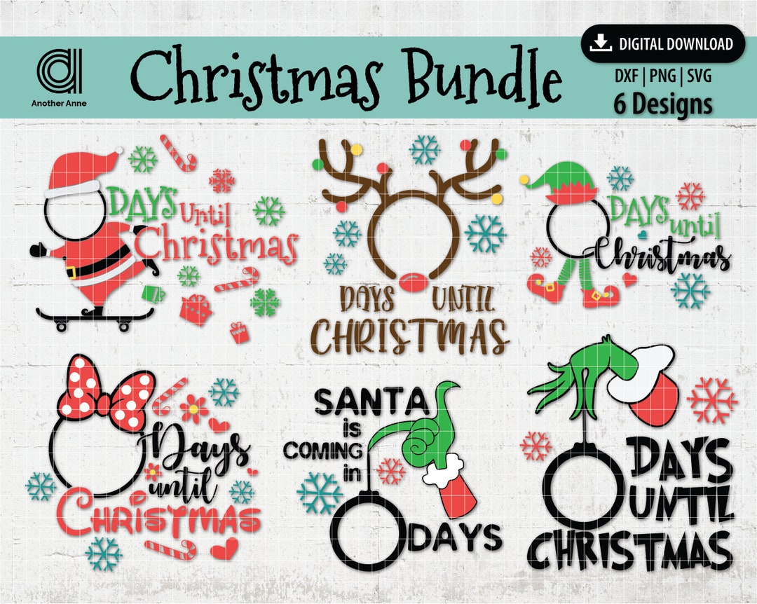 Days Until Christmas SVG Design Bundle | Christmas Countdown Svg ...