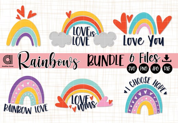 Rainbow Love SVG Love You Svg Baby SVG Boho Rainbows Svg | Etsy