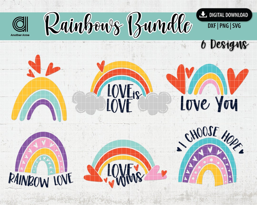 Rainbow Love SVG Love You Svg Baby SVG Boho Rainbows Svg - Etsy