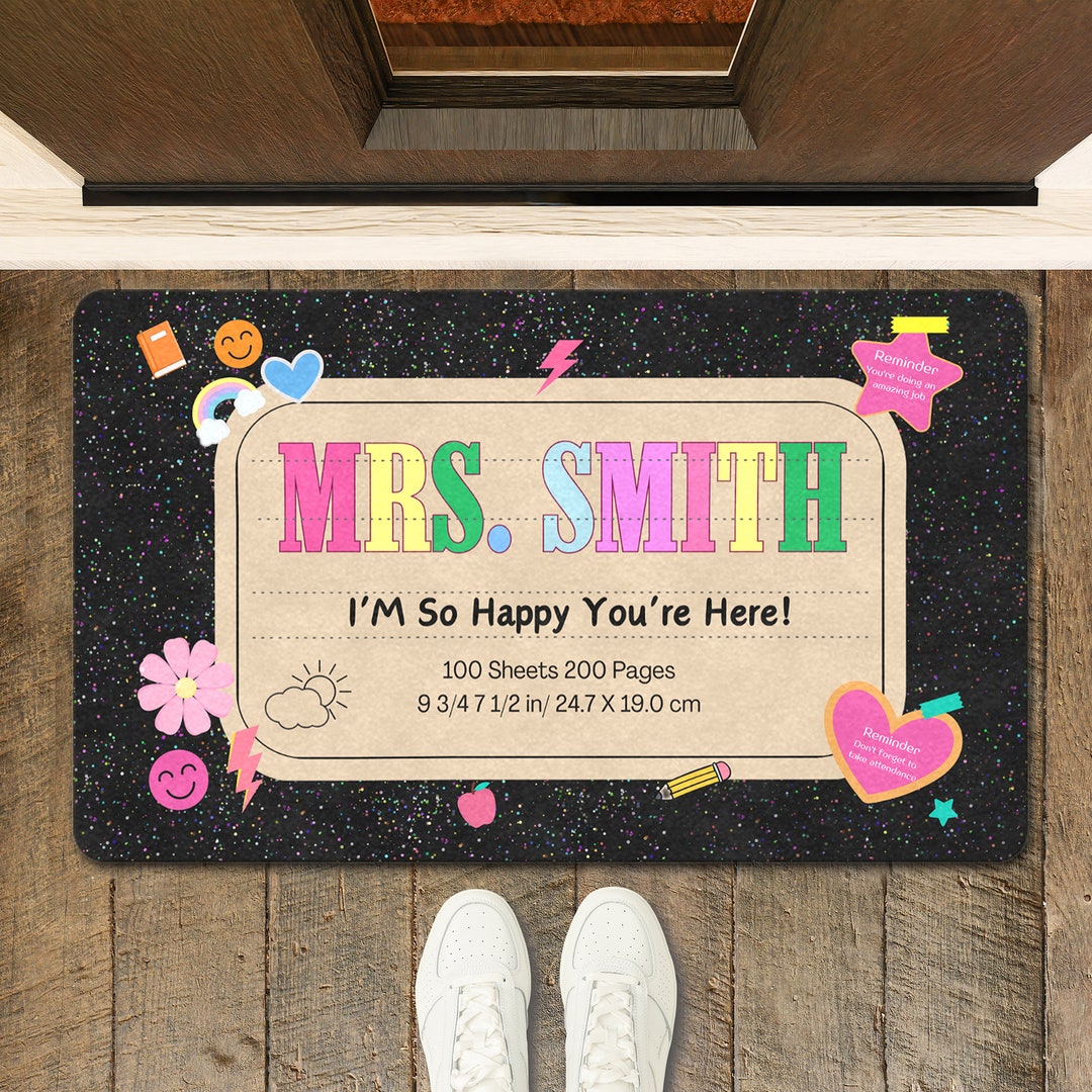 Personalized Teacher Classroom Doormat: Back to School Welcome Mat - Etsy