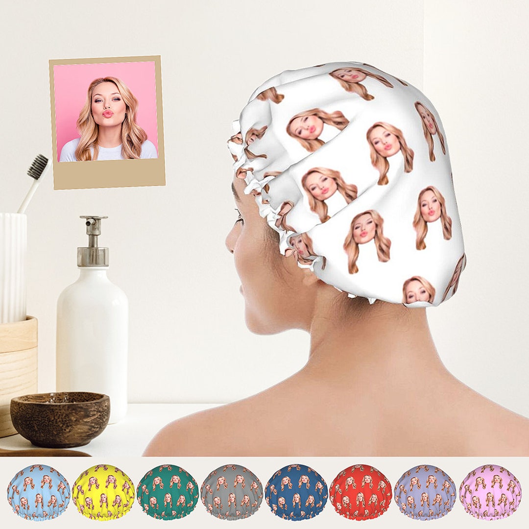 Custom Photo Shower Cap, Personalized Shower Cap, Photo Shower Cap ...