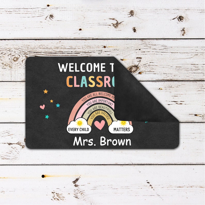 Custom Doormat for Classroom Teacher Back to School Welcome Mat With ...
