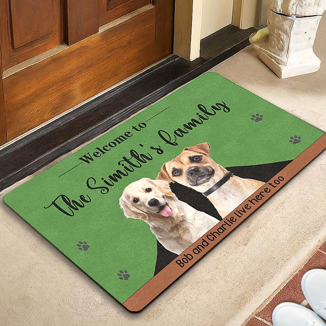 Custom Dog Photo Doormat: Personalized Family Welcome Mat - Etsy