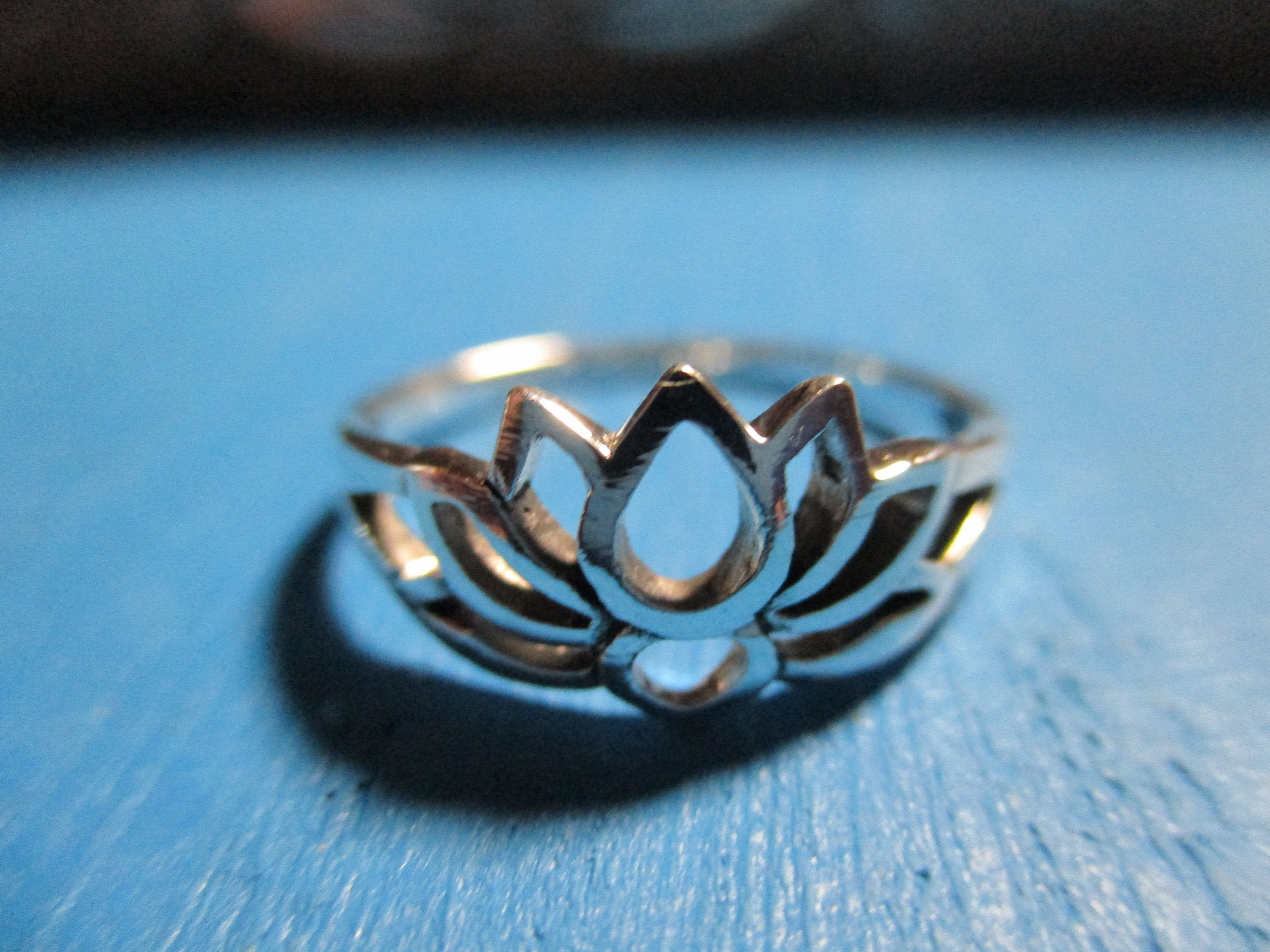 Sterling Silver Lotus Flower Ring | Etsy