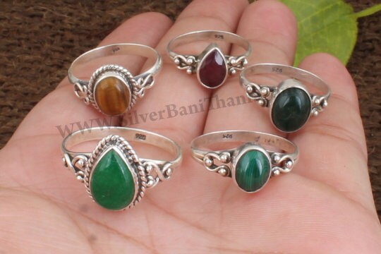 Multi Stone Silver Ring Beautiful Design Ring Boho Stone | Etsy