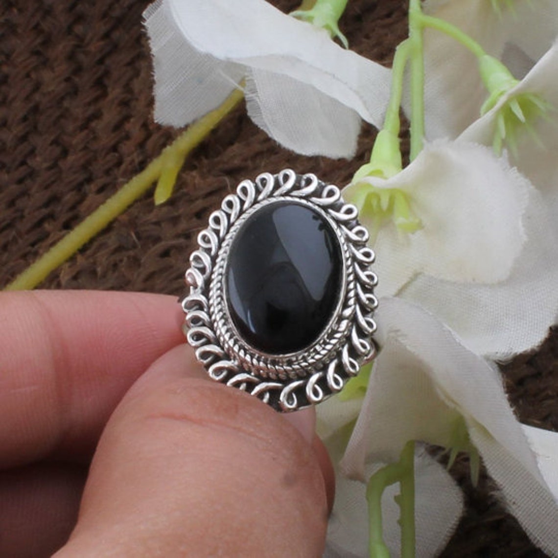 Onyx Ring-solid Silver Ring 925 Sterling Silver Ring-black - Etsy