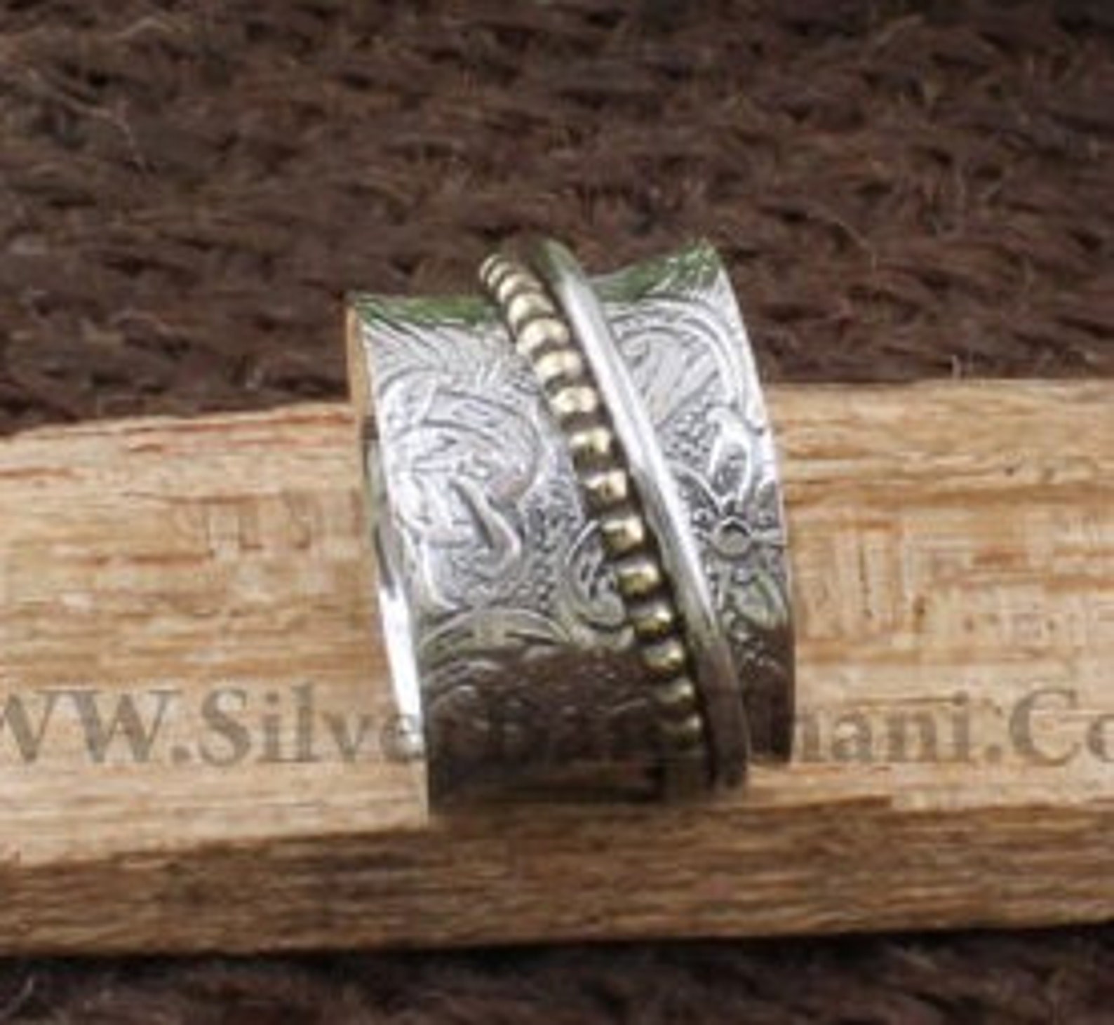 Spinner Ring Two Tone Band Ring Handmade Band Ring Antique - Etsy
