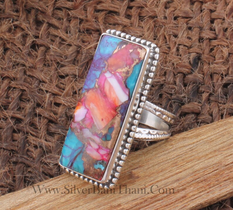 Layer Mix Spiny Copper Turquoise Rectangle Shape Gemstone - Etsy