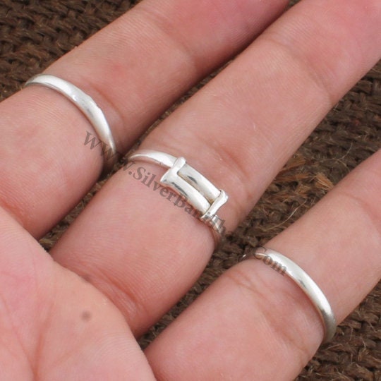 Pearl Rainbow Combo Rings 925 Sterling Solid Silver Rings | Etsy