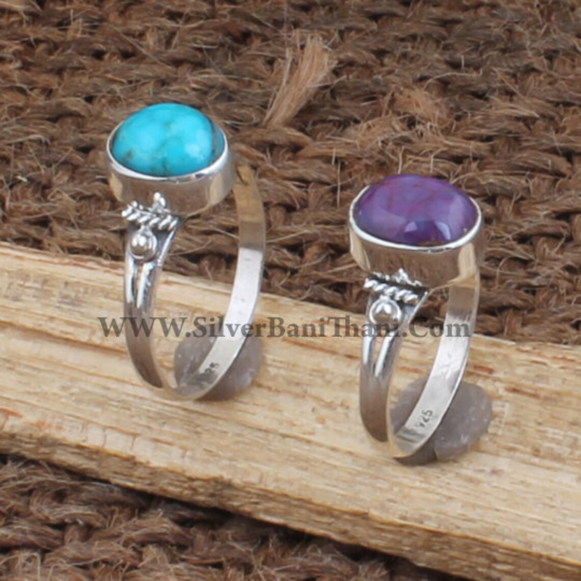 Boho Solid Silver Rings 925 Sterling Silver Rings Gemstone | Etsy