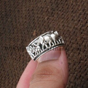 Buy Spinner Ring,elephant Design Spinner Band Ring 925 Sterling ...