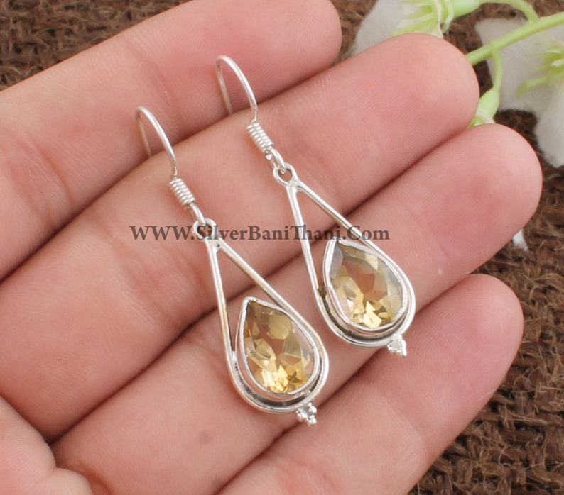 Citrine Gemstone Silver Jewelry Set 925 Sterling Silver - Etsy