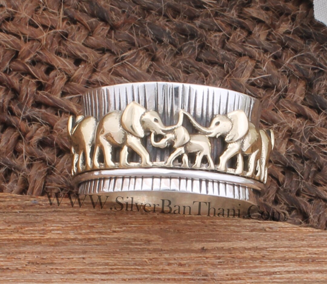 Elephant Design Spinner Band Ring 925 Sterling Silver Spinner Ring ...