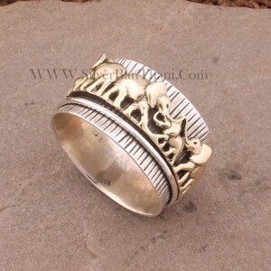 Elephant Design Spinner Band Ring 925 Sterling Silver Spinner Ring ...