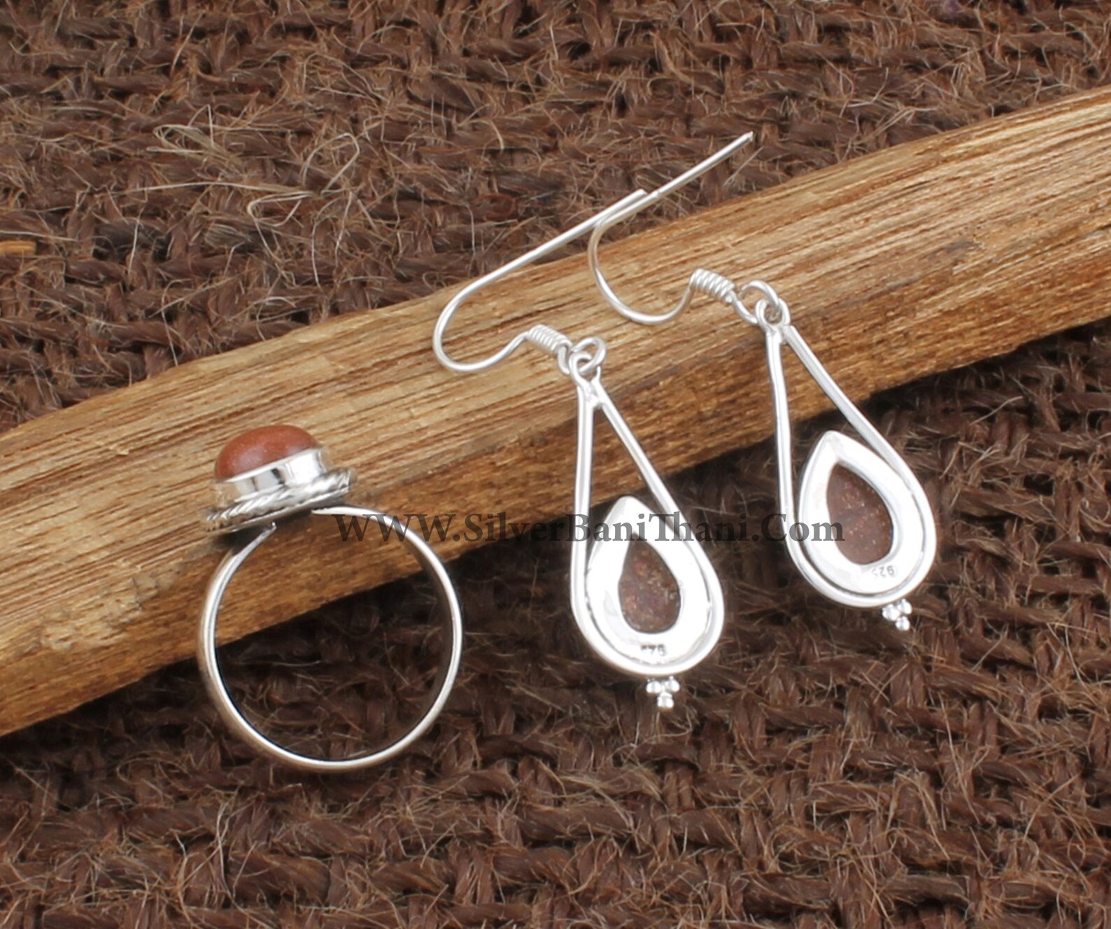 Sun Stone Gemstone Silver Jewelry Set 925 Sterling Silver - Etsy