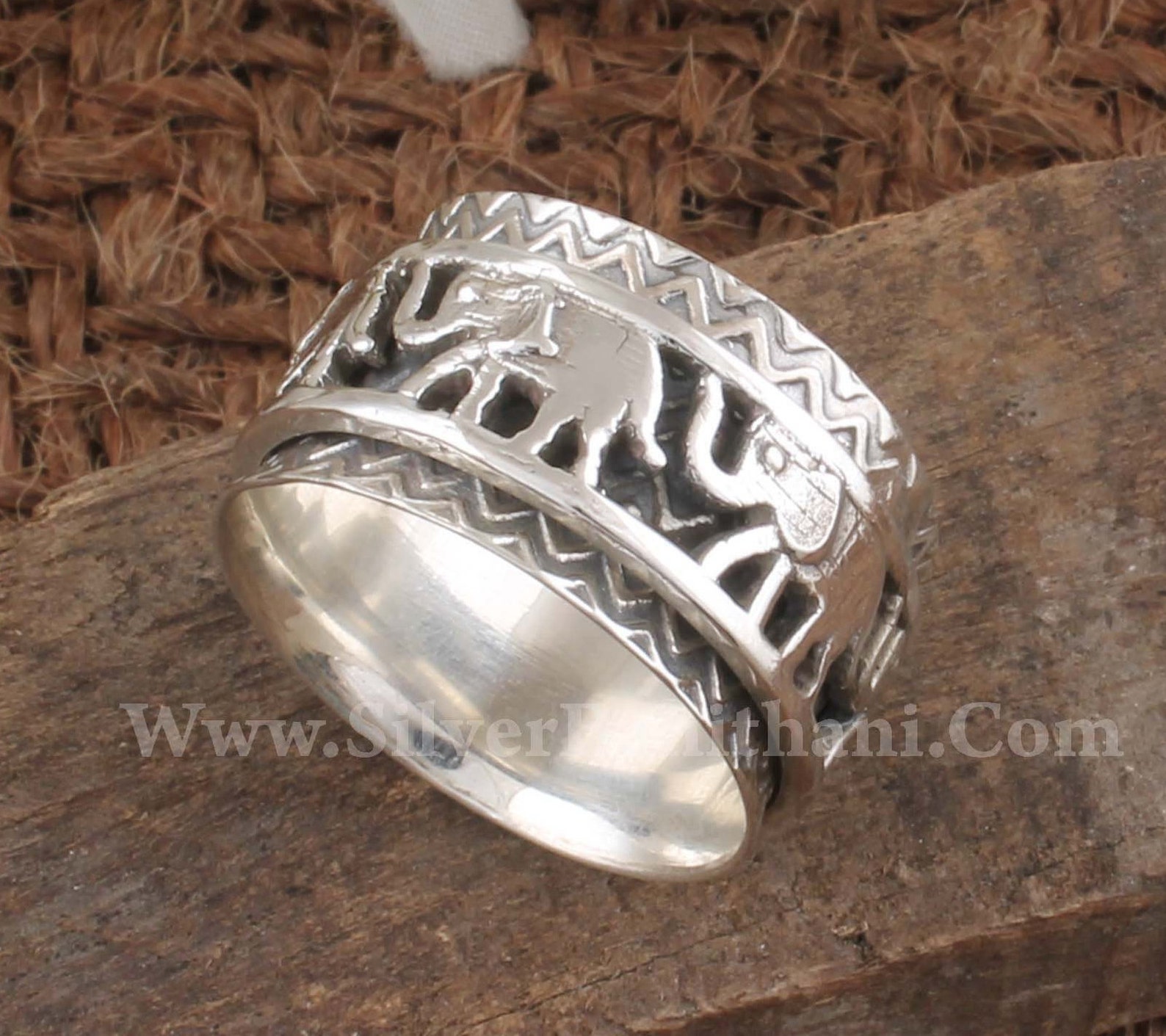 Elephant Silver Solid Spinner Ring Solid 925 Sterling Silver - Etsy