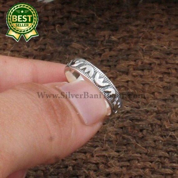 Sterling Silver Ring Round Shape Band Ring Best Gift Item - Etsy