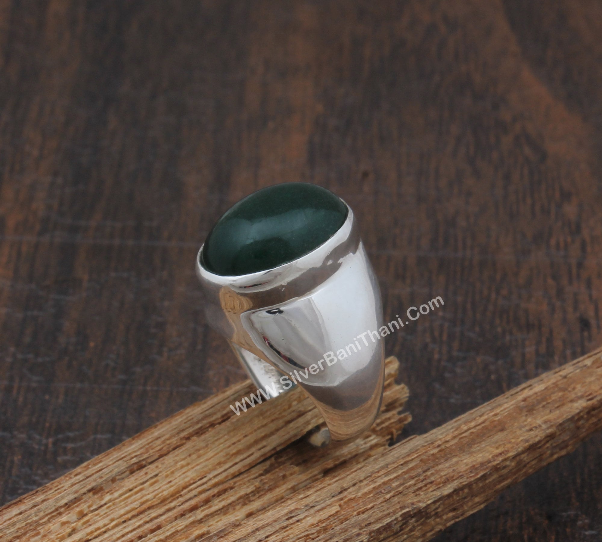 Green Jade 10X14 Solid Gemstone Silver Ring 925 Sterling - Etsy