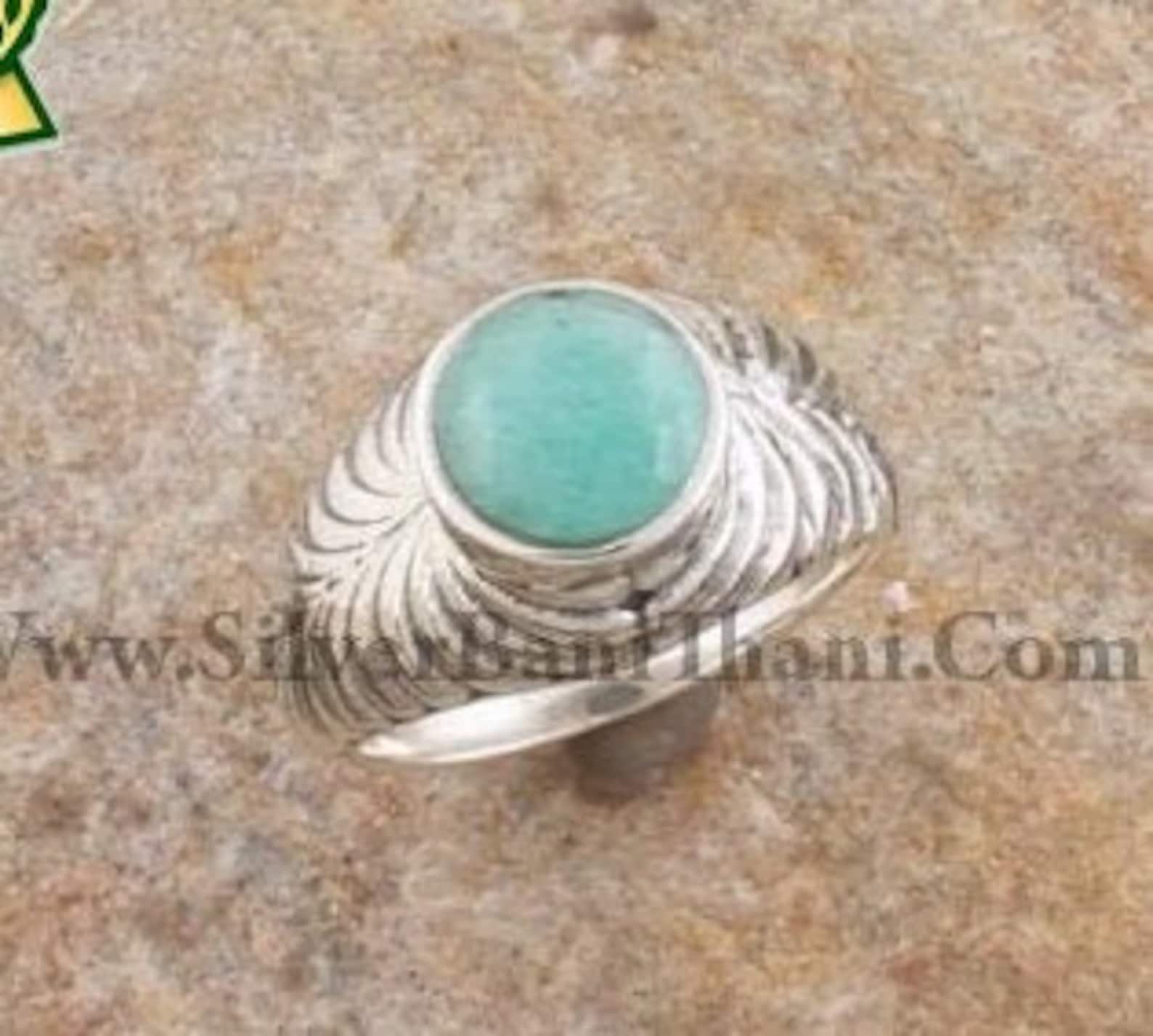 Amazonite Ring-green Stone Cabochon Ring-statement - Etsy
