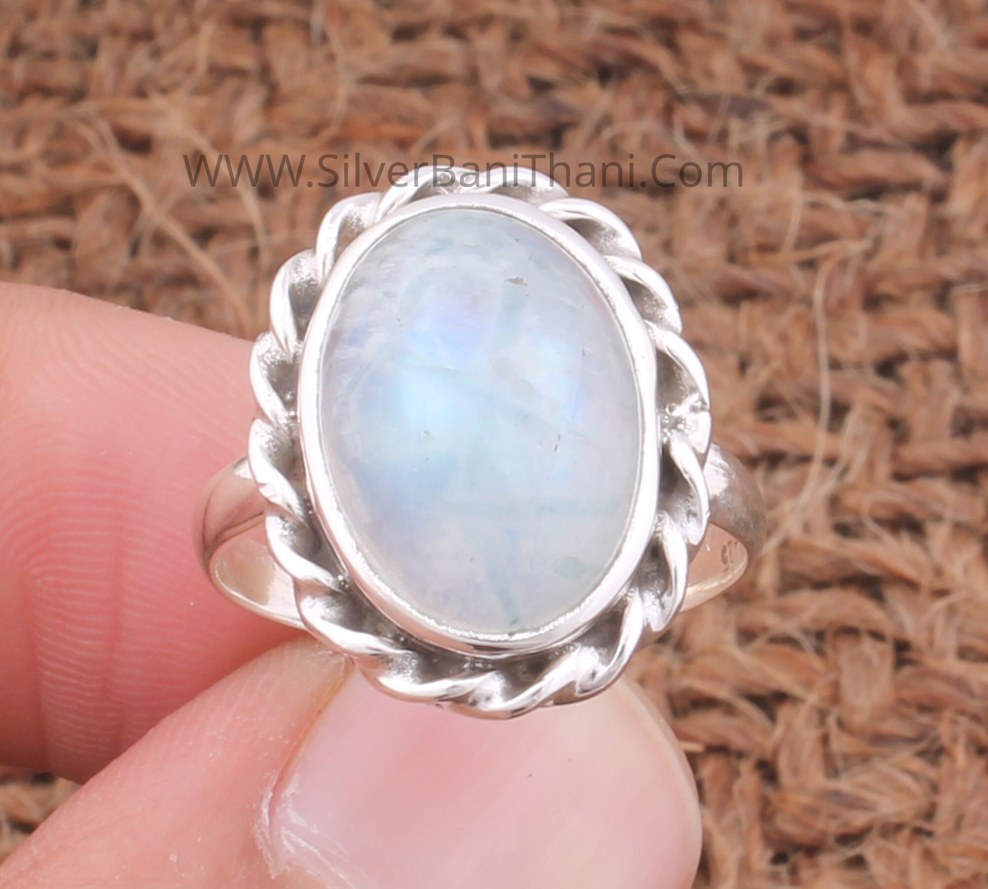 Rainbow Moonstone Oval Shape Gemstone Silver Ring 925 - Etsy