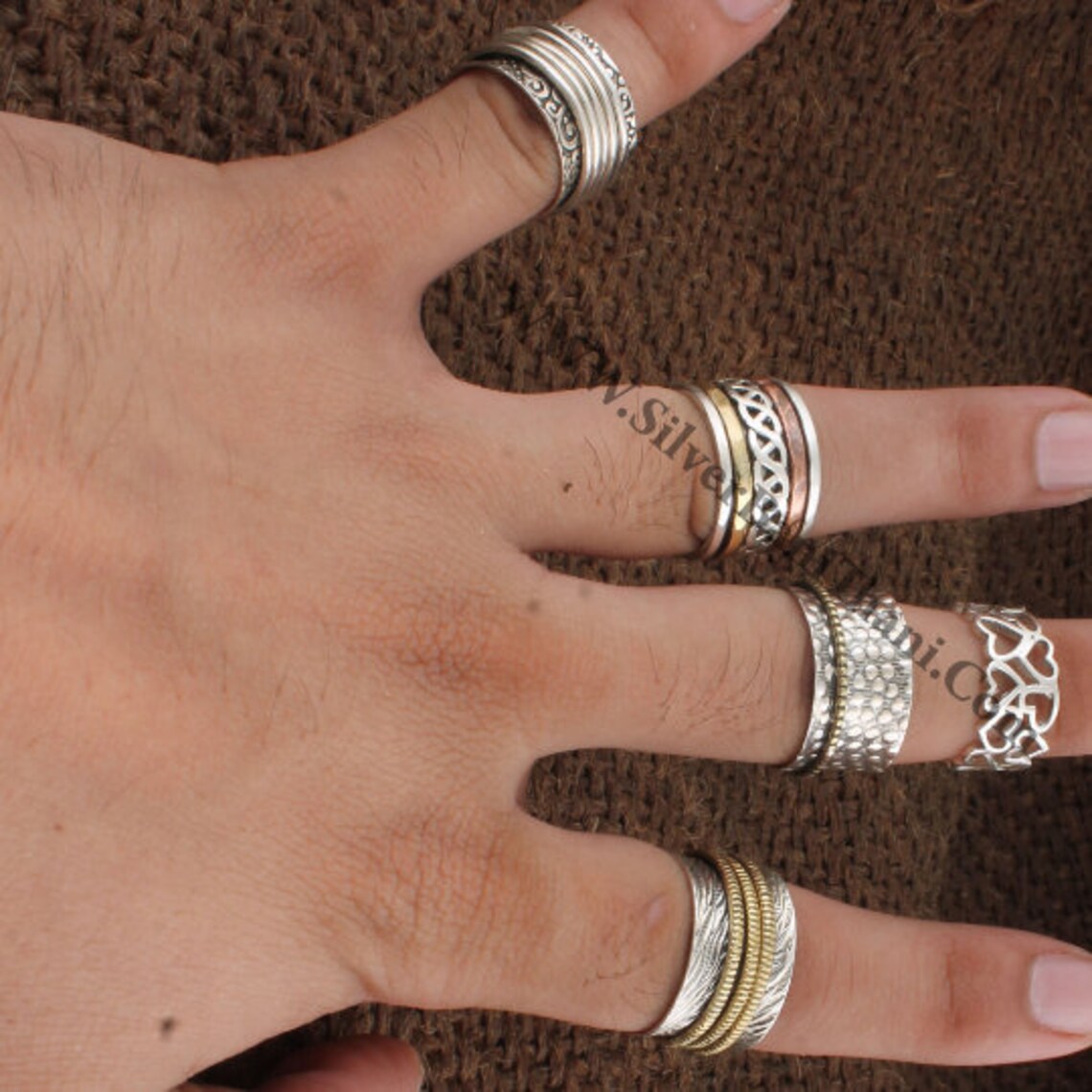 Rings Spinner Rings 925 Sterling Solid Silver Rings Band | Etsy