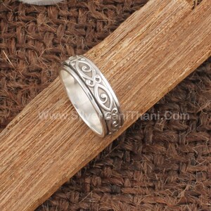 925 Sterling Silver Hand Carved Spinner Ring Designer - Etsy