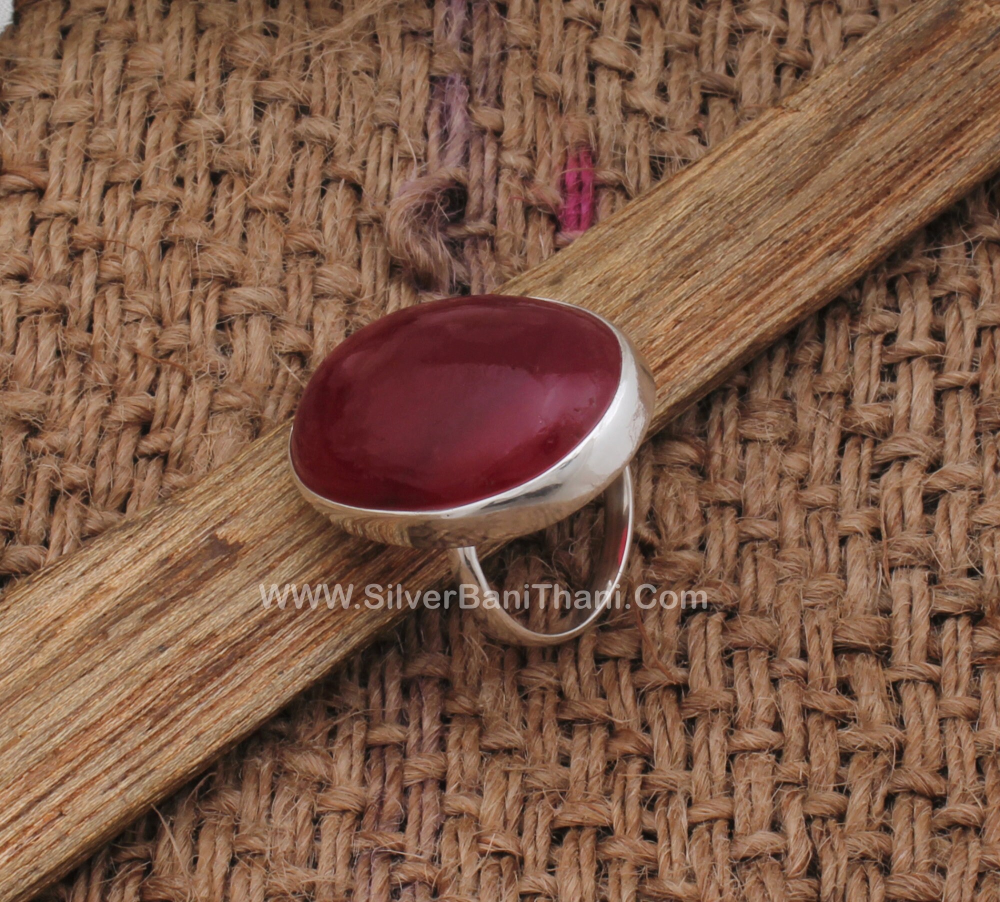 Red Jade Oval Shape Gemstone Silver Ring 925 Sterling Solid - Etsy