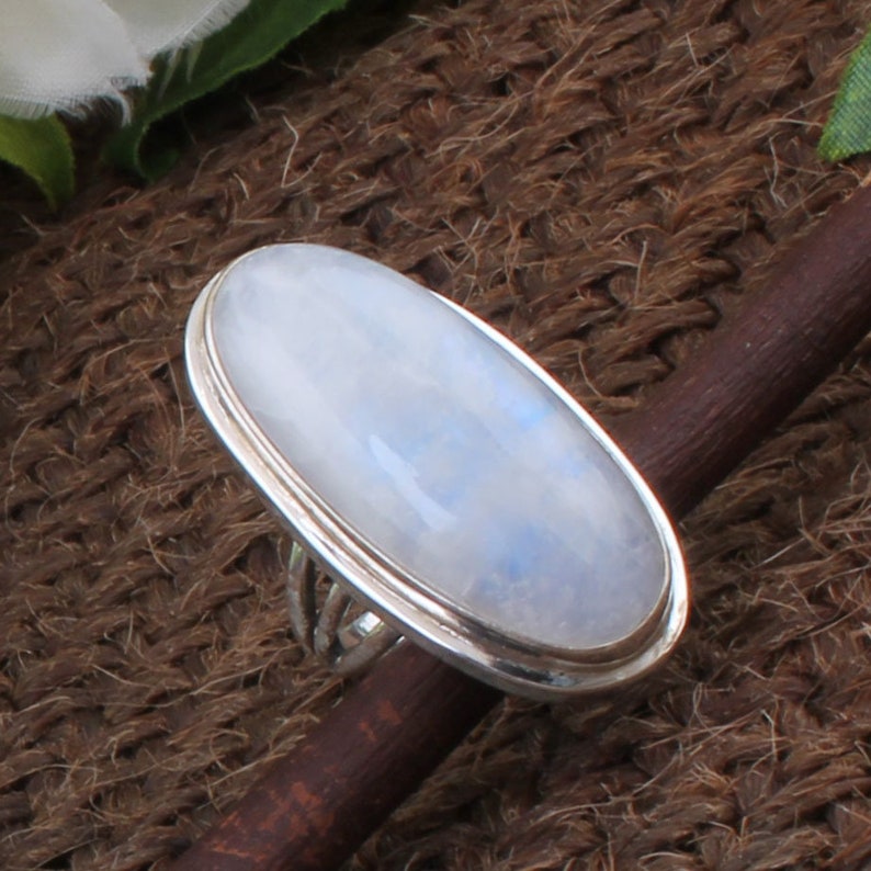 Rainbow Moonstone Ring-Solid Silver Ring Sterling Silver | Etsy