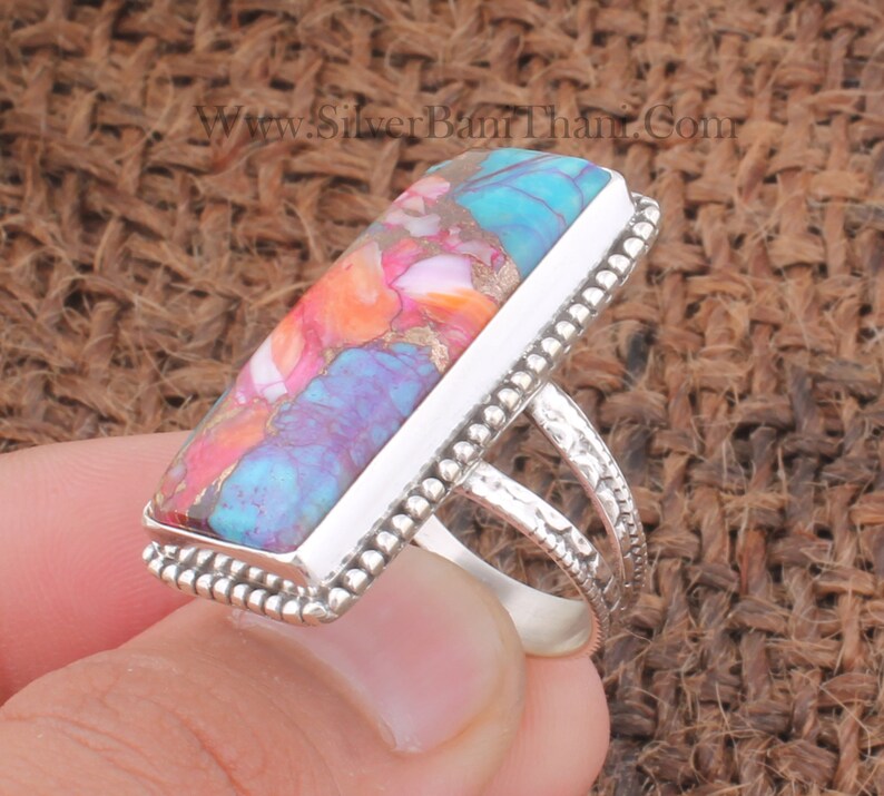 Layer Mix Spiny Copper Turquoise Rectangle Shape Gemstone - Etsy