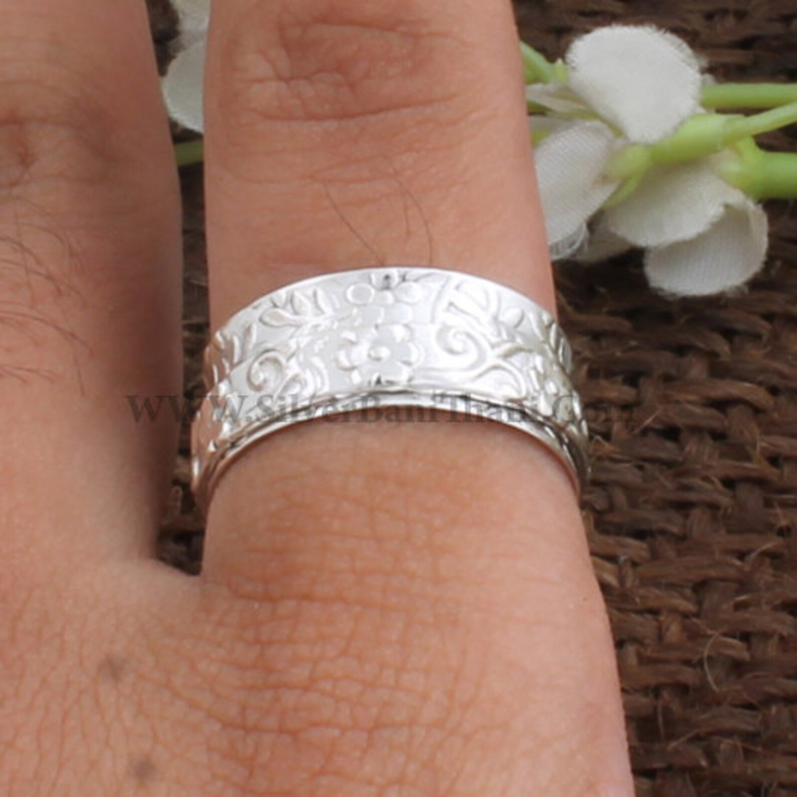 Spinner Ring-band Ring-925 Sterling Solid Sliver Ring-thumb - Etsy