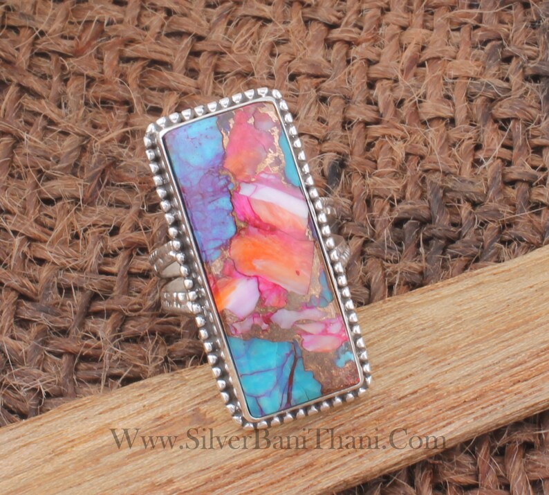 Layer Mix Spiny Copper Turquoise Rectangle Shape Gemstone - Etsy