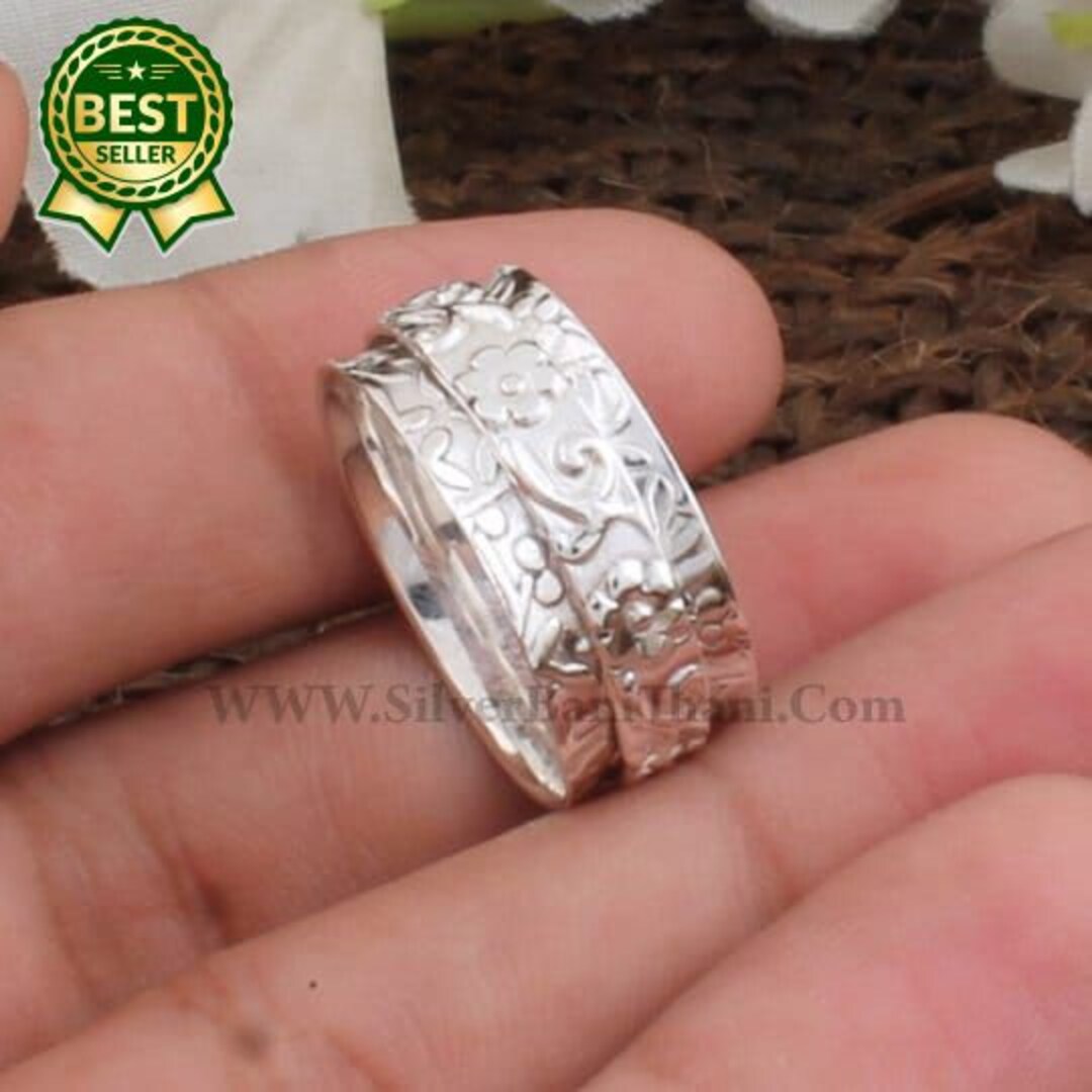 Spinner Ring-band Ring-925 Sterling Solid Sliver Ring-thumb - Etsy